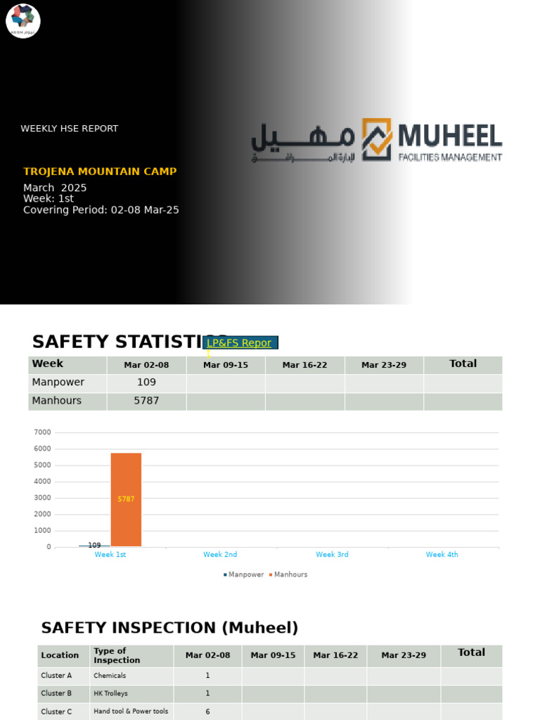 Weekly HSE Report 02-08 Mar-25 (Week Ist) | PDF | Safety | Occupational ...