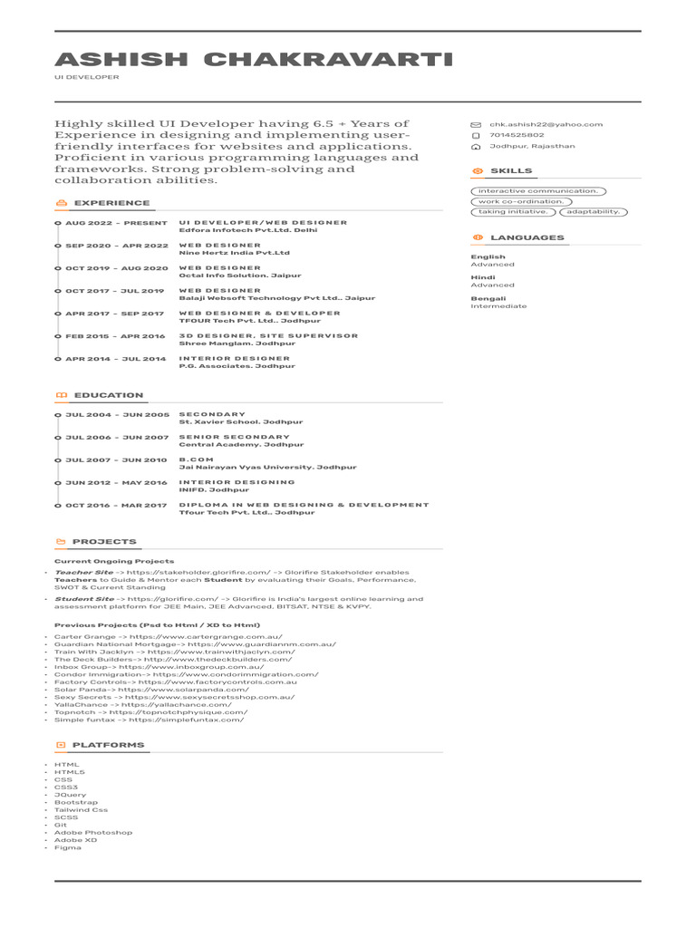 Ashish-CV-2-2 | PDF | Web Development | Computing