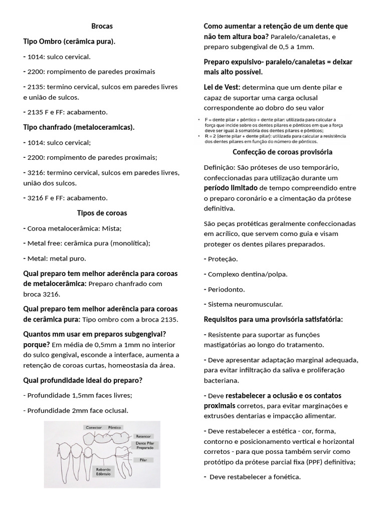 Resumo Protese Fixa Pb2 | PDF | Prótese | Dente humano