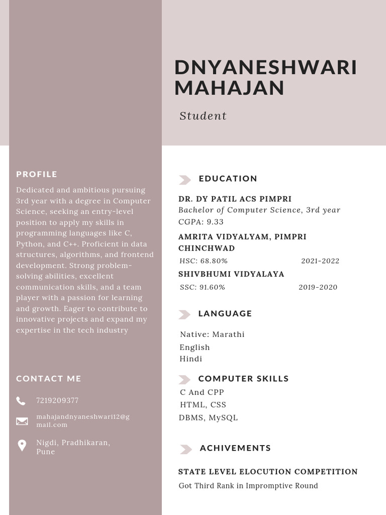 Entry-Level Computer Science Resume | PDF
