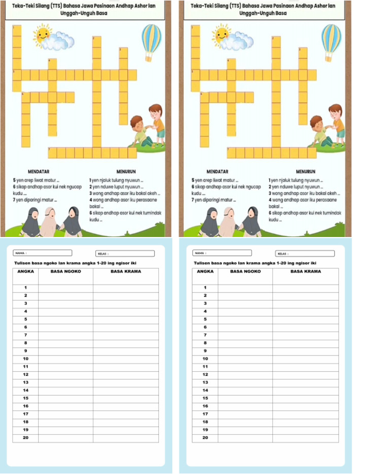 LKPD Kelas 2 Angka 1 - 20 | PDF