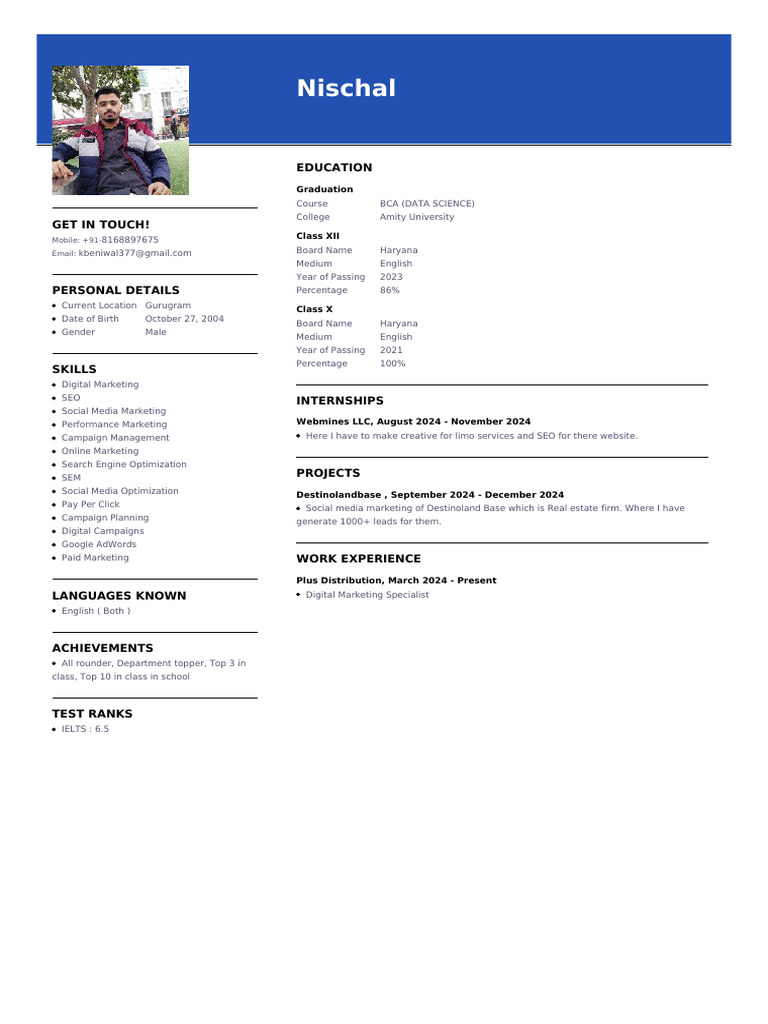 Nischal Resume | PDF
