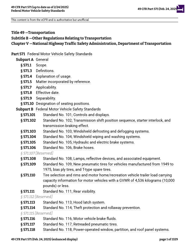 FMVSS Standards | PDF | Trailer (Vehicle) | School Bus