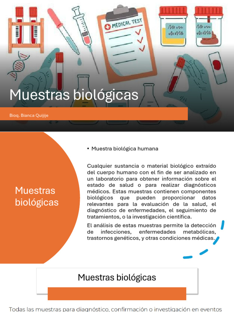 Tipos y Procedimientos de Muestras Biológicas | PDF | Sangre | Orina