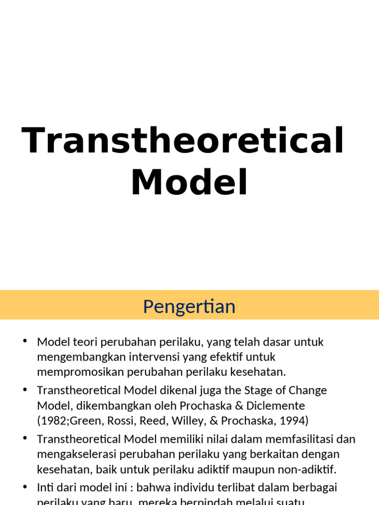 Transtheoretical Model of Change | PDF