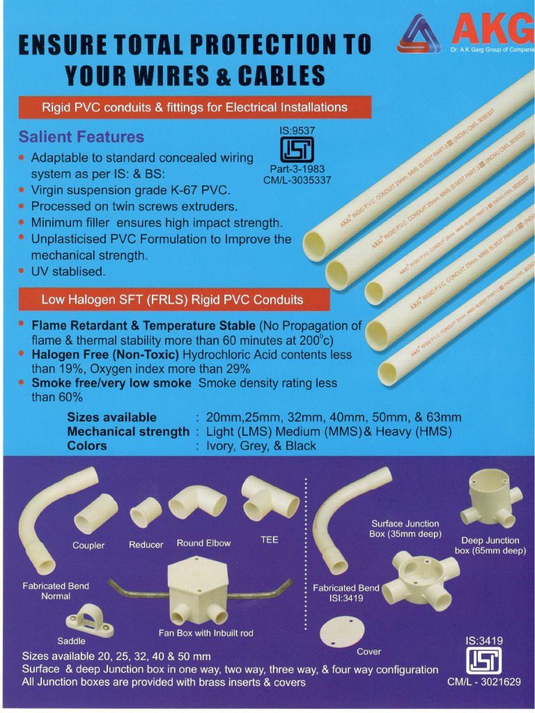 AKG Conduit Pipe Catalog | PDF