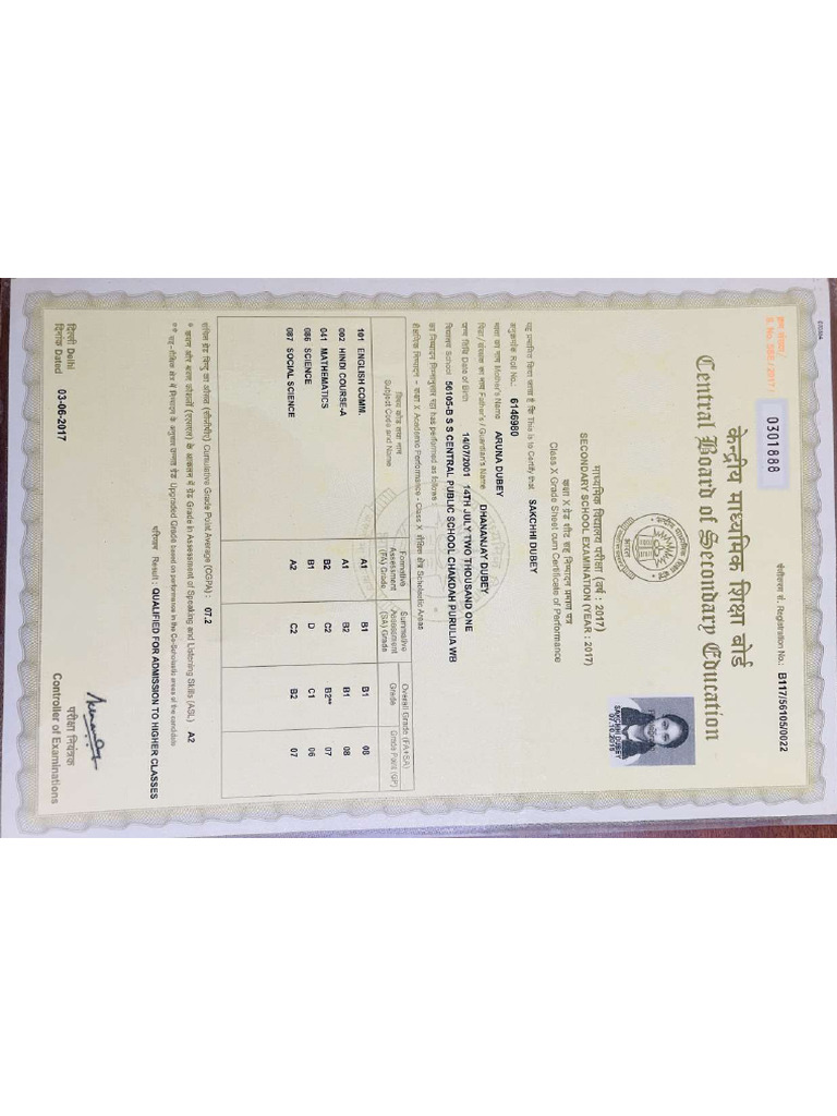 SSC Marksheet | PDF