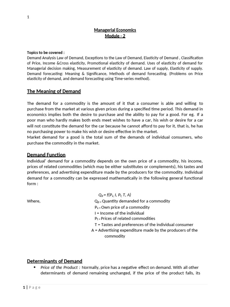 Module 2_ Demand Analysis_Lecture Notes | PDF | Demand | Elasticity ... Module 2_ Demand Analysis_Lecture Notes | PDF | Demand | Elasticity ...