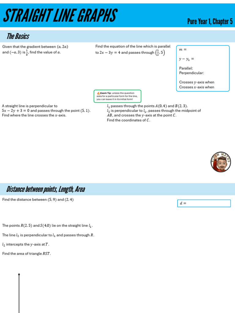 P1 Ch5 Straight Line Graphs | PDF | Line (Geometry) | Perpendicular