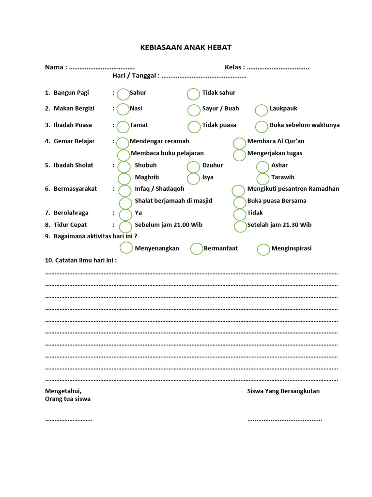 Kebiasaan Anak Hebat | PDF