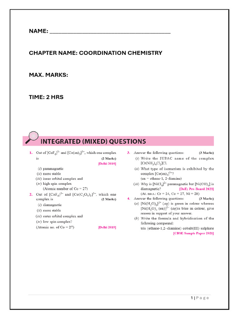 Coordination Test | PDF