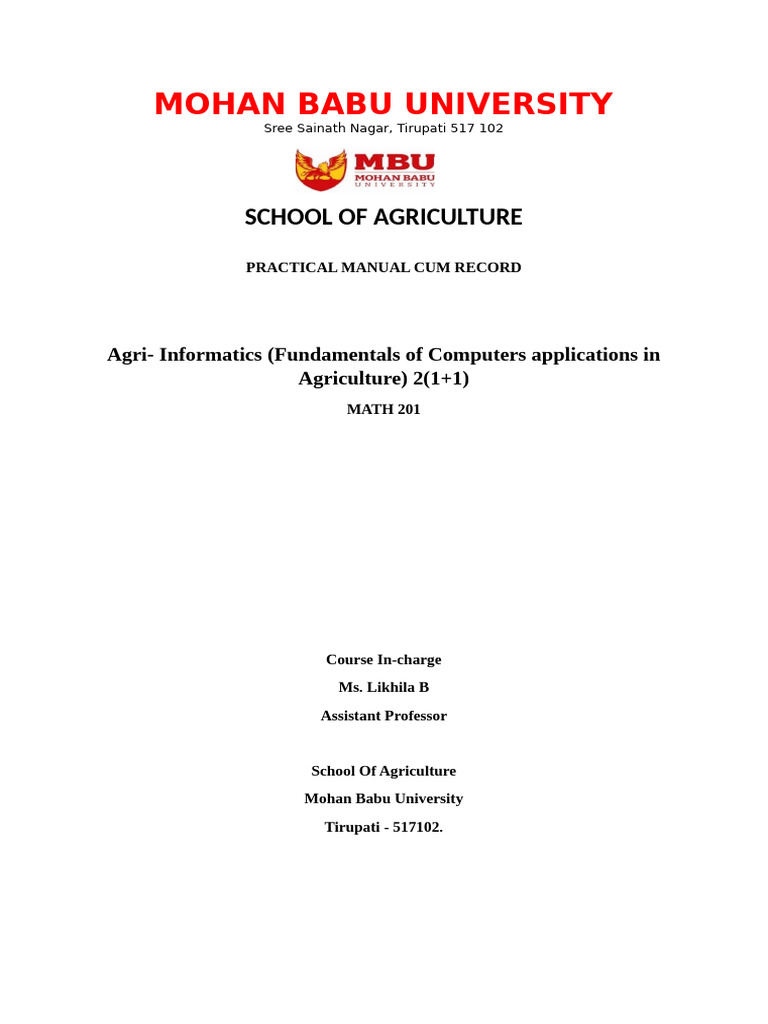 AI Lab Manual Front Page and Excercise 1 | PDF | Byte | Computer Data ...