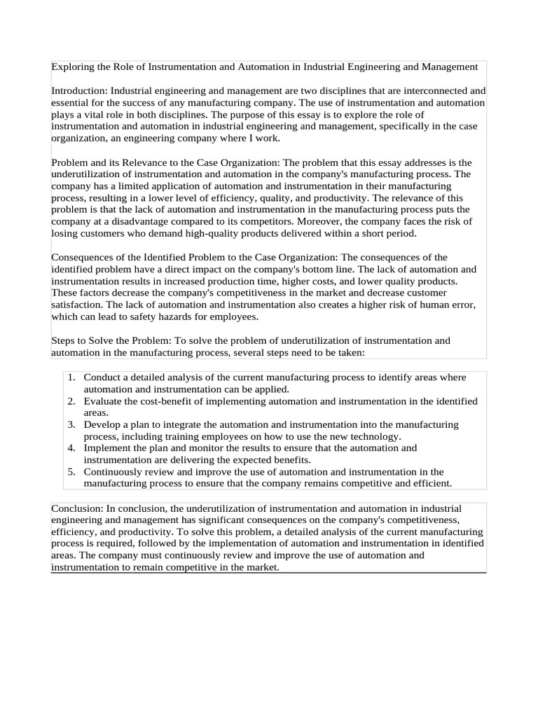 Exploring the Role of Instrumentation and Automation in Industrial ...