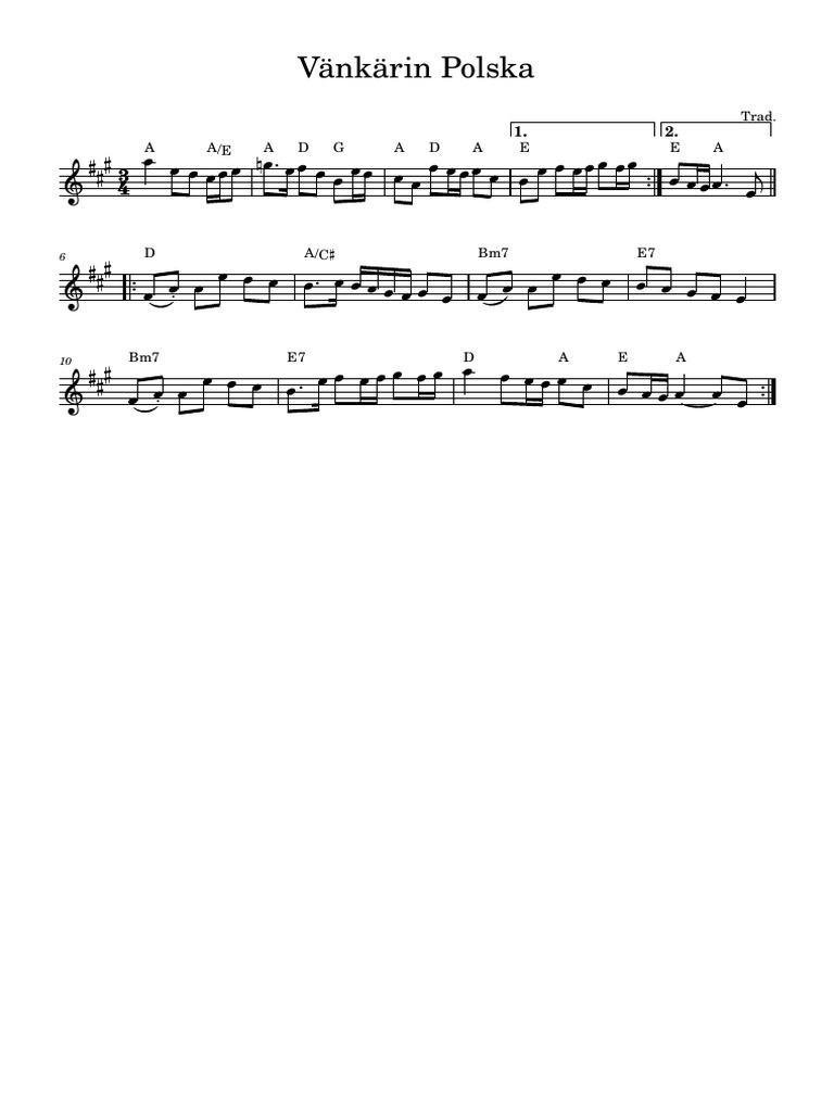 Vänkärin Polska Chord Progression | PDF