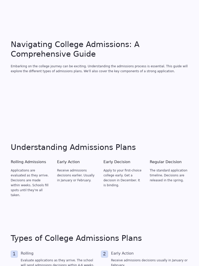 Navigating College Admissions a Comprehensive Guide 1 1 | PDF | College Admissions In The United ...