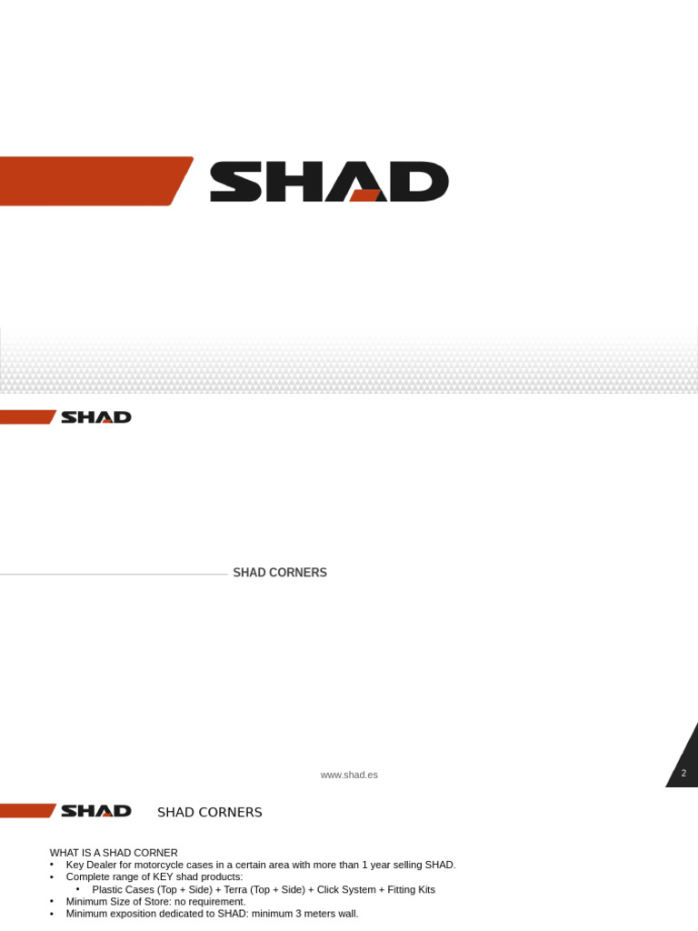SHAD Corner Dealer Requirements Guide | PDF