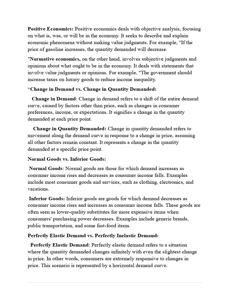 Positive vs. Normative Economics Explained | PDF | Demand | Elasticity (Economics)