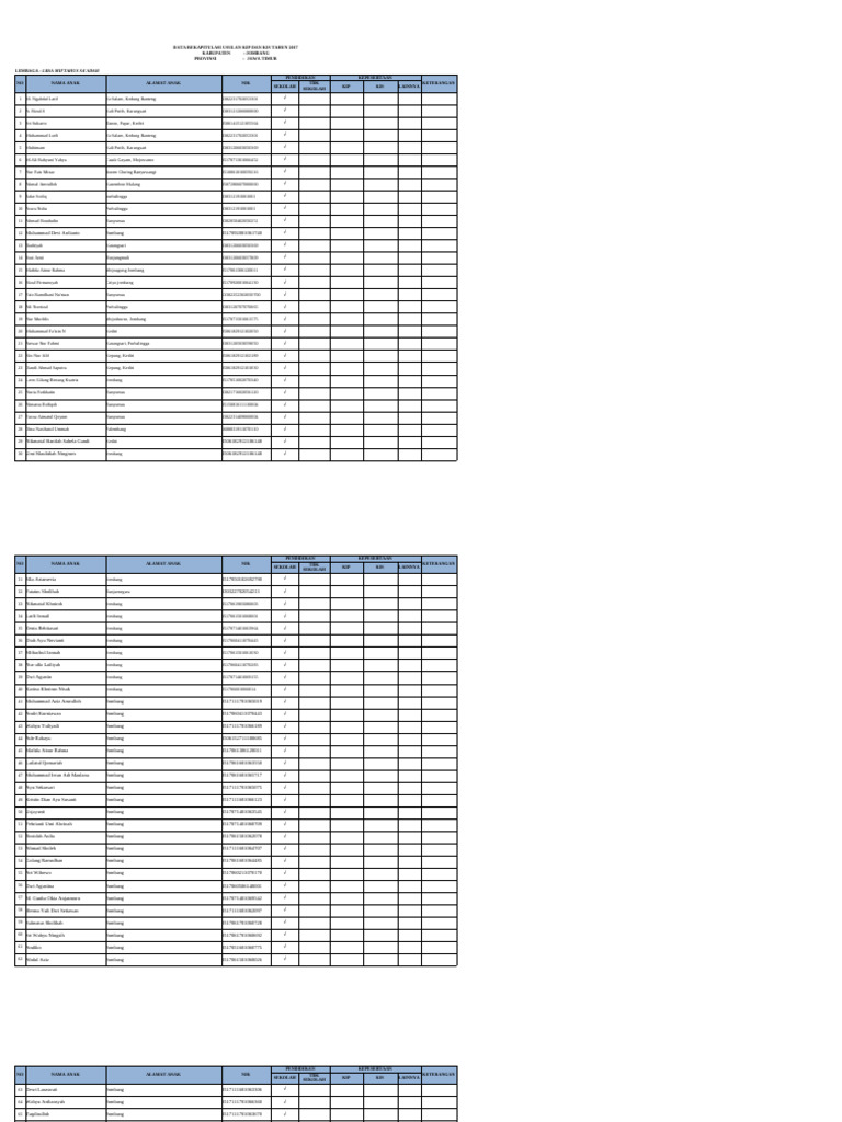 Form Kip Dan Kis 2017 | PDF