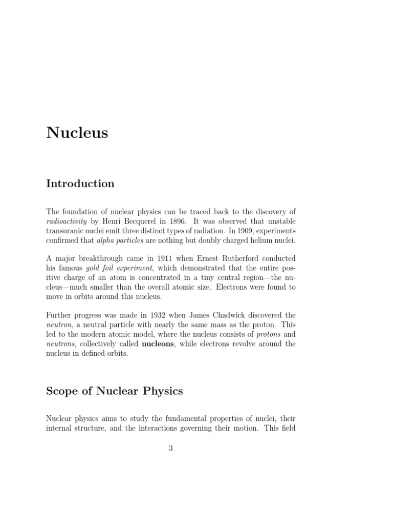 Nucleus | PDF | Nuclear Physics | Atomic Nucleus