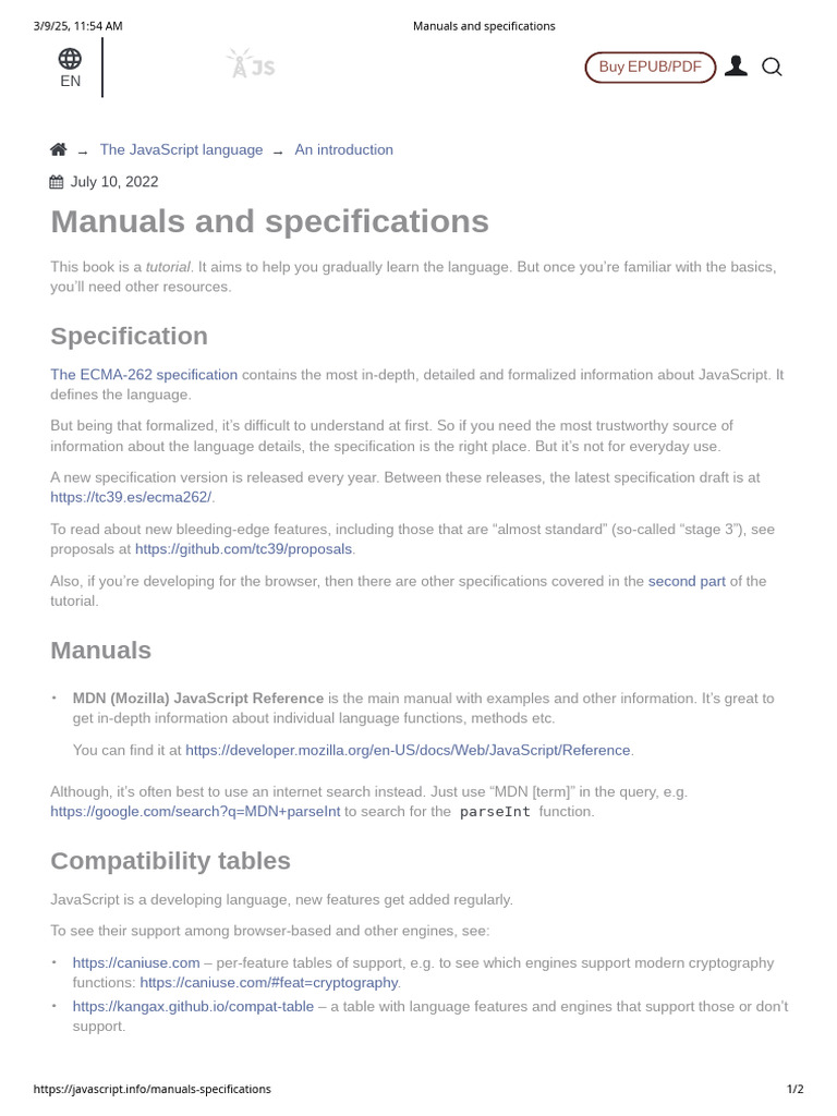 Manuals and specifications | PDF | Java Script | Computing Manuals and specifications | PDF | Java Script | Computing