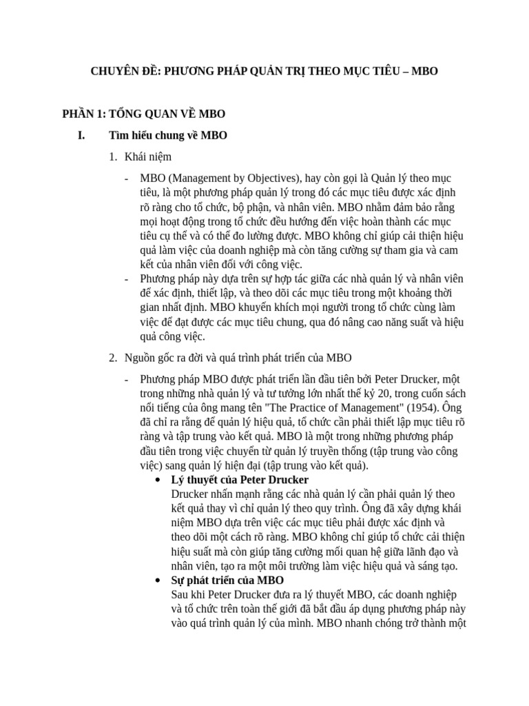 CHUYÊN ĐỀ MBO | PDF