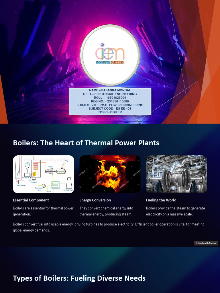 Boiler Functions in Thermal Power Plants | PDF | Boiler | Steam