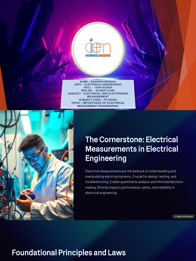 The Cornerstone Electrical Measurements in Electrical Engineering | PDF ...