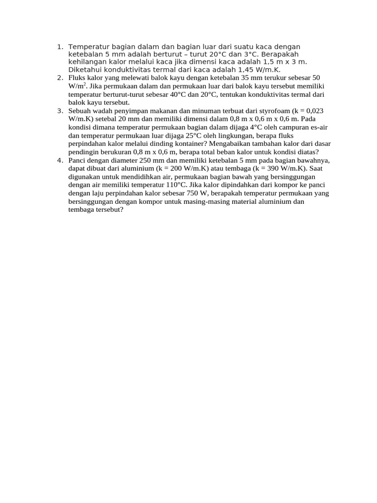 Soal1 Perpan Konduksi Pada Bidang Datar | PDF
