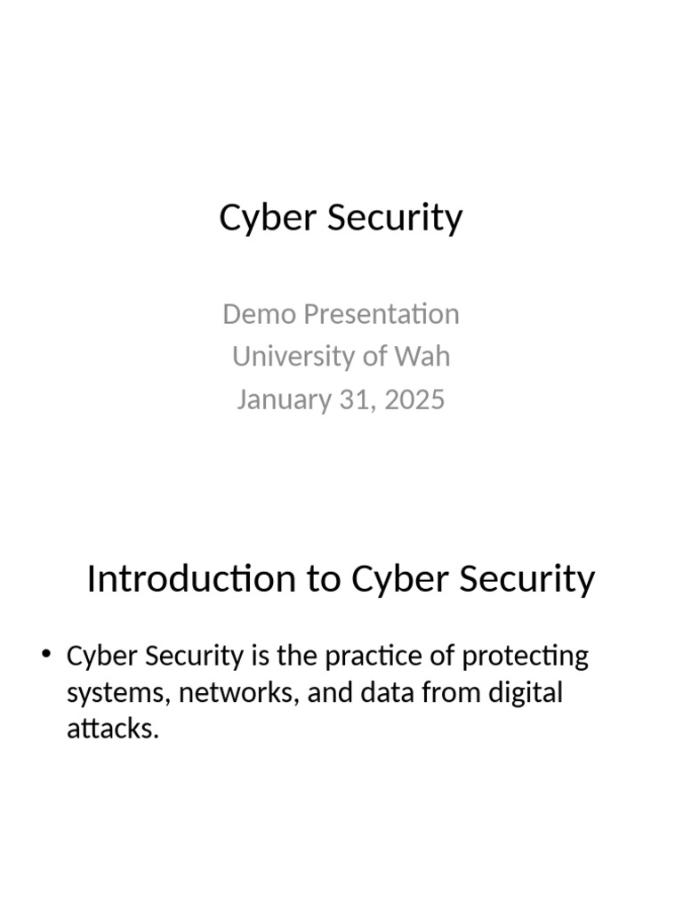 Cyber Security Presentation | PDF