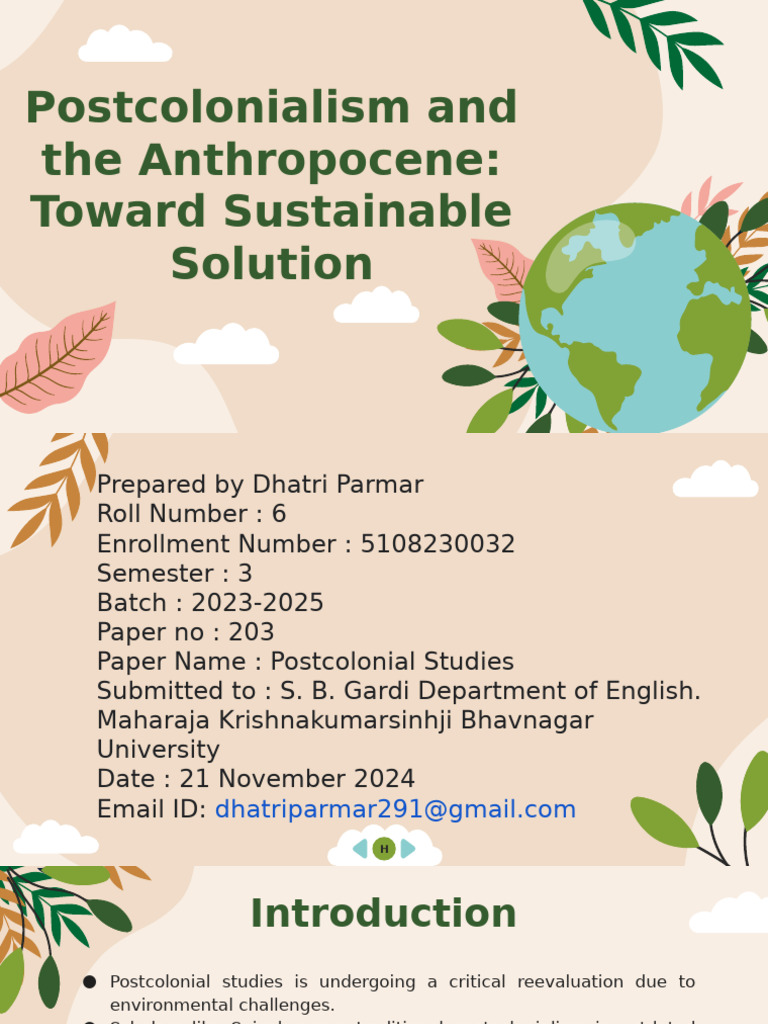 Postcolonialism and the Anthropocene_ Toward Sustainable Solution | PDF ...