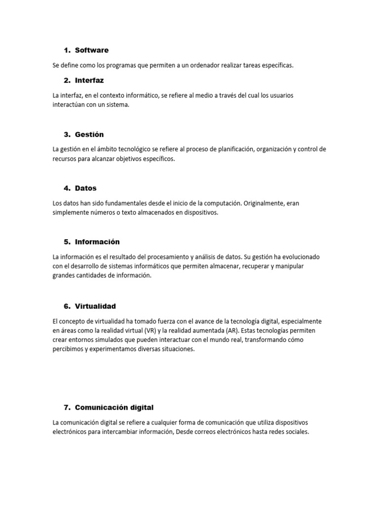 GLOSARIO Tecnologia y Gestion de La Informacion (ANTONIO) Este Si | PDF