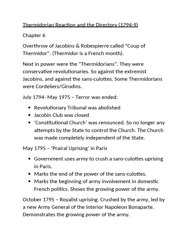 Thermidorian Reaction and The Directory | PDF | French Enlightenment ...
