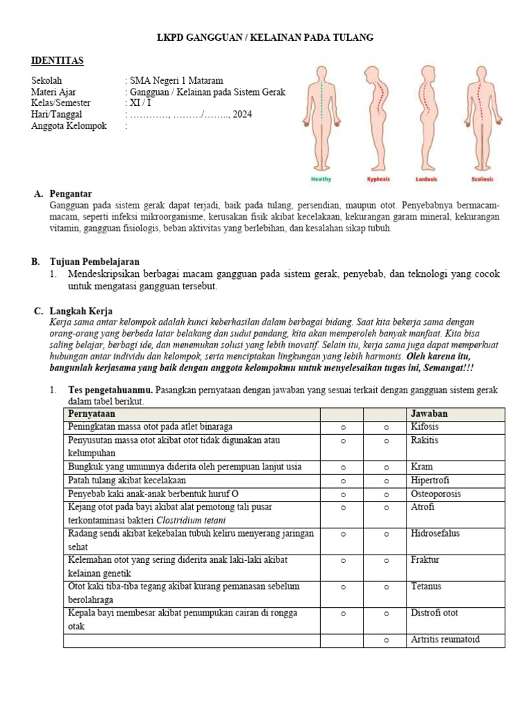 LKPD Gangguan Sistem Gerak | PDF