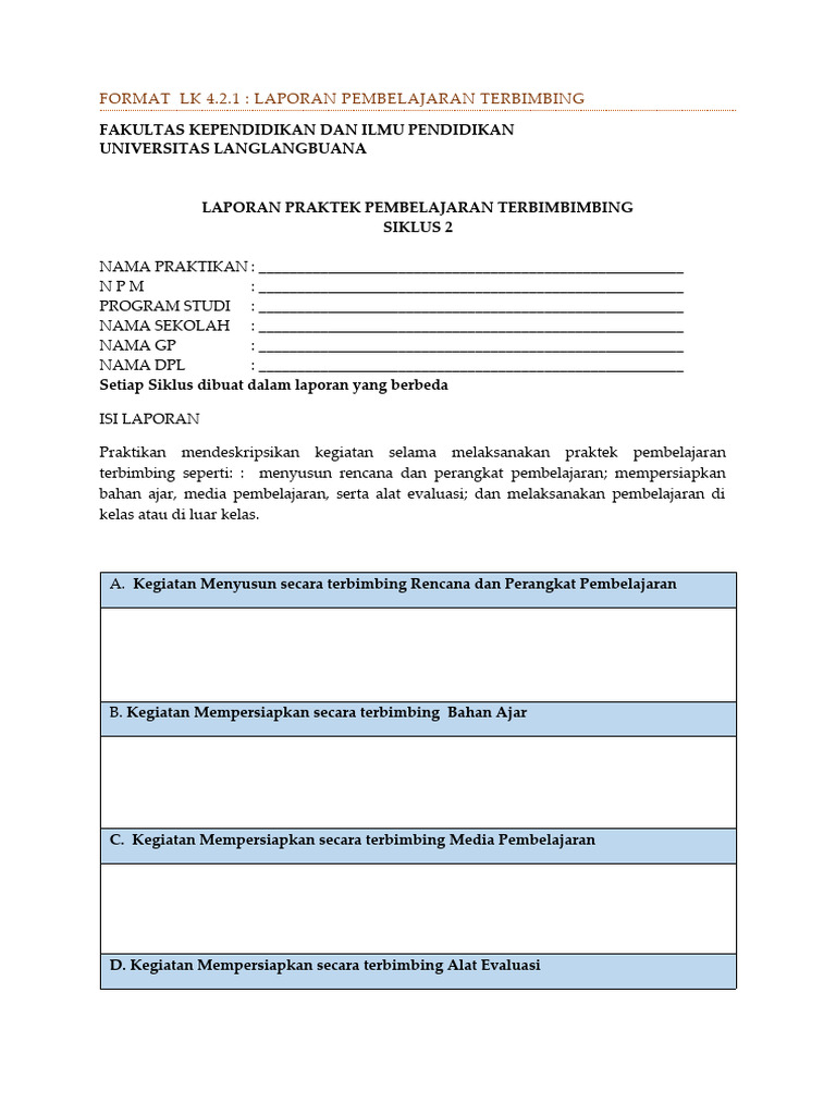 Vicka Aprillia - FORMAT LK 4.2.1 LAPORAN PEMBELAJARAN TERBIMBING SIKLUS 2 | PDF