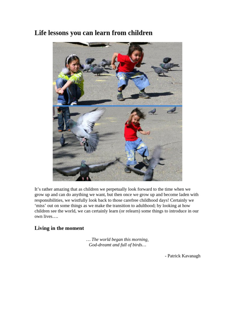 Life Lessons You Can Learn From Children | PDF