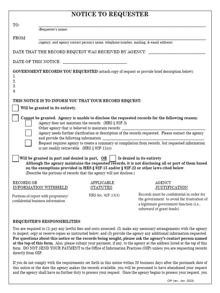 Record Request Notice for Andrew Walden | PDF | Fee | Justice