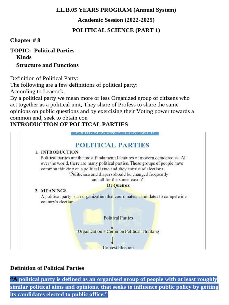 political parties | PDF | Political Parties | Democracy