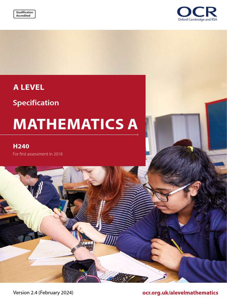 Specification Accredited A Level Gce Mathematics A h240 | PDF ...