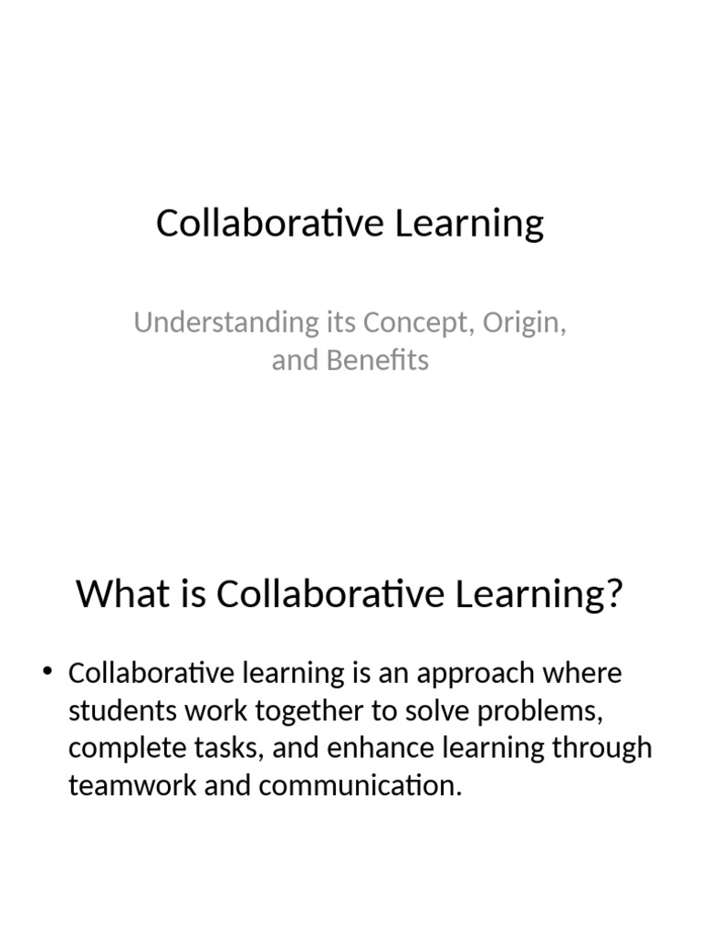 Collaborative Learning | PDF