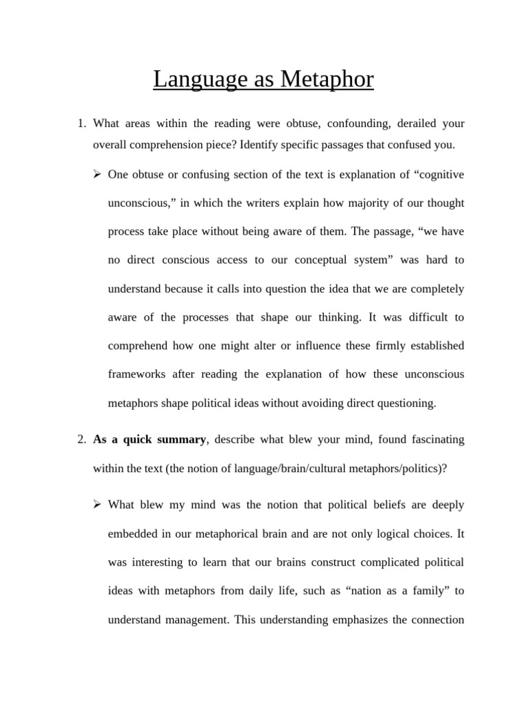 Understanding Language's Political Impact | PDF | Mind | Metaphor
