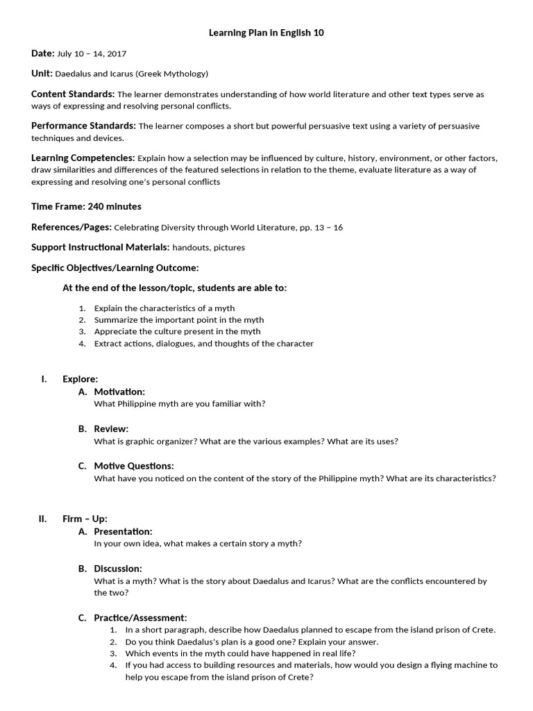 Lessons from Daedalus and Icarus | PDF | Liberal Arts Education ...