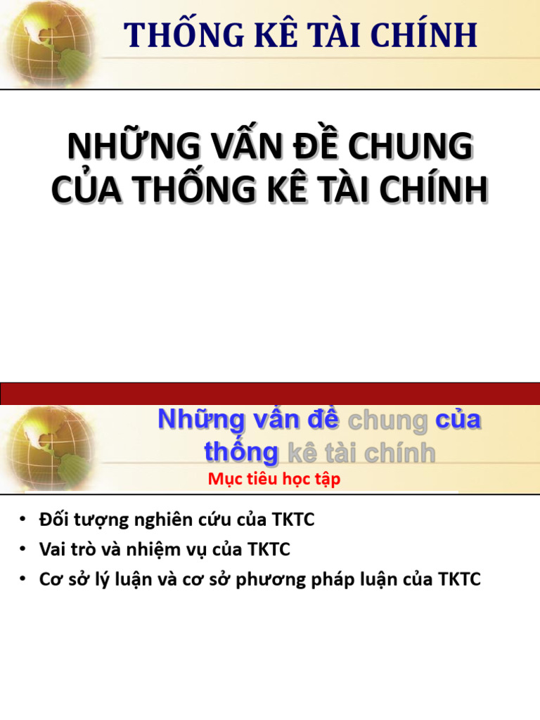 Chương 1 (Những Vấn Đề Chung Của TKTC) | PDF