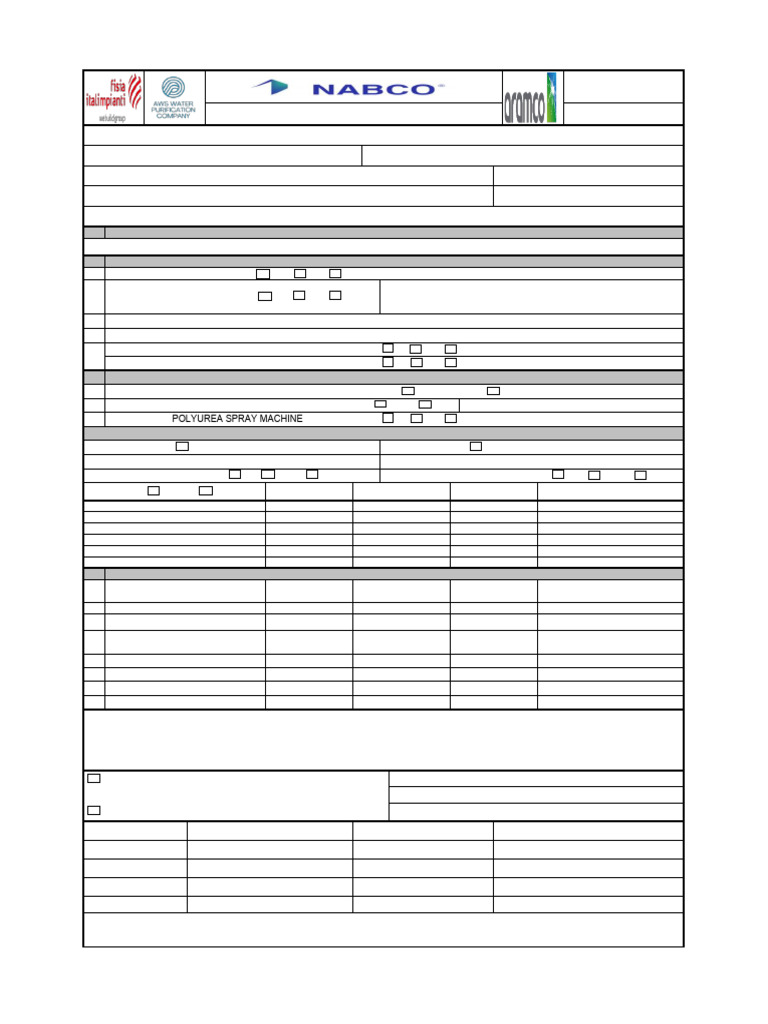 INSPECTION FORM-COATING APPLICATION OF CONCRETE TANKS | PDF | Coating ...
