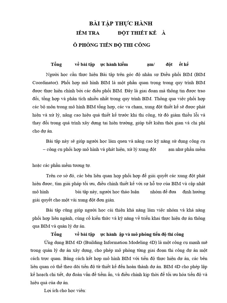 BT2+3. Phân tích va chạm xung đột+Mô phỏng tiến độ | PDF