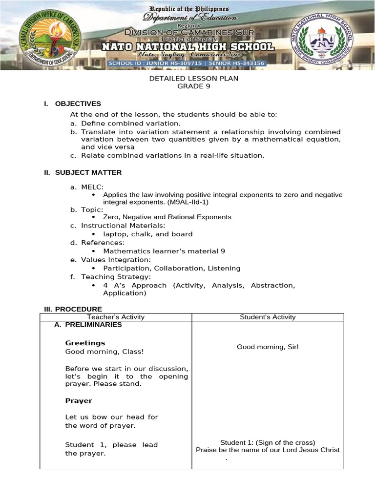 Combined Variation | PDF | Variable (Mathematics) | Mathematics
