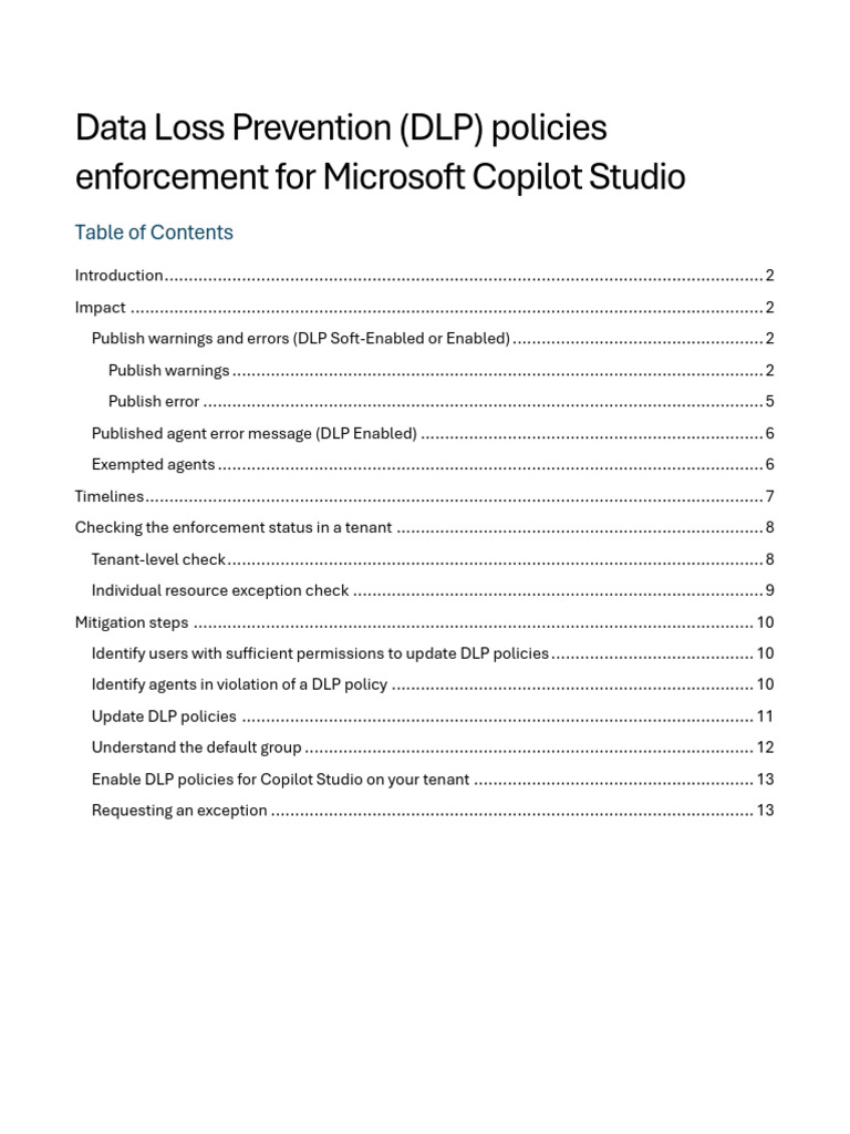 DLP Policy Enforcement For Copilot Studio | PDF | Information ...