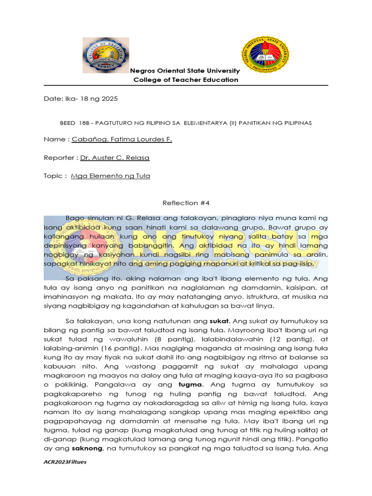 Reflections 4 - 5 - Tula | PDF