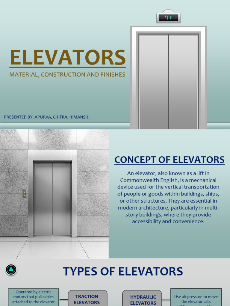 BS PRESENTATION ELEVATORS | PDF | Elevator | Mechanical Engineering