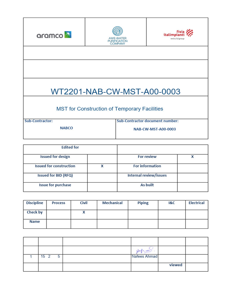 Mst-Construction of Temporary Facilities | PDF | Quality Assurance ...