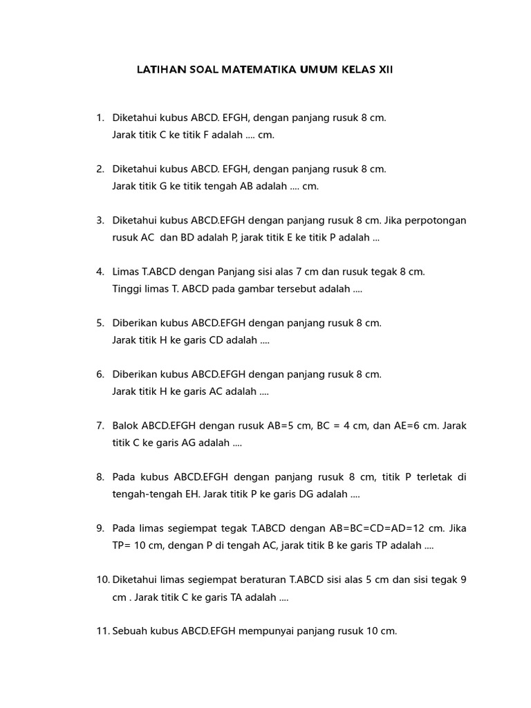 Latihan Soal PAS Ganjil | PDF